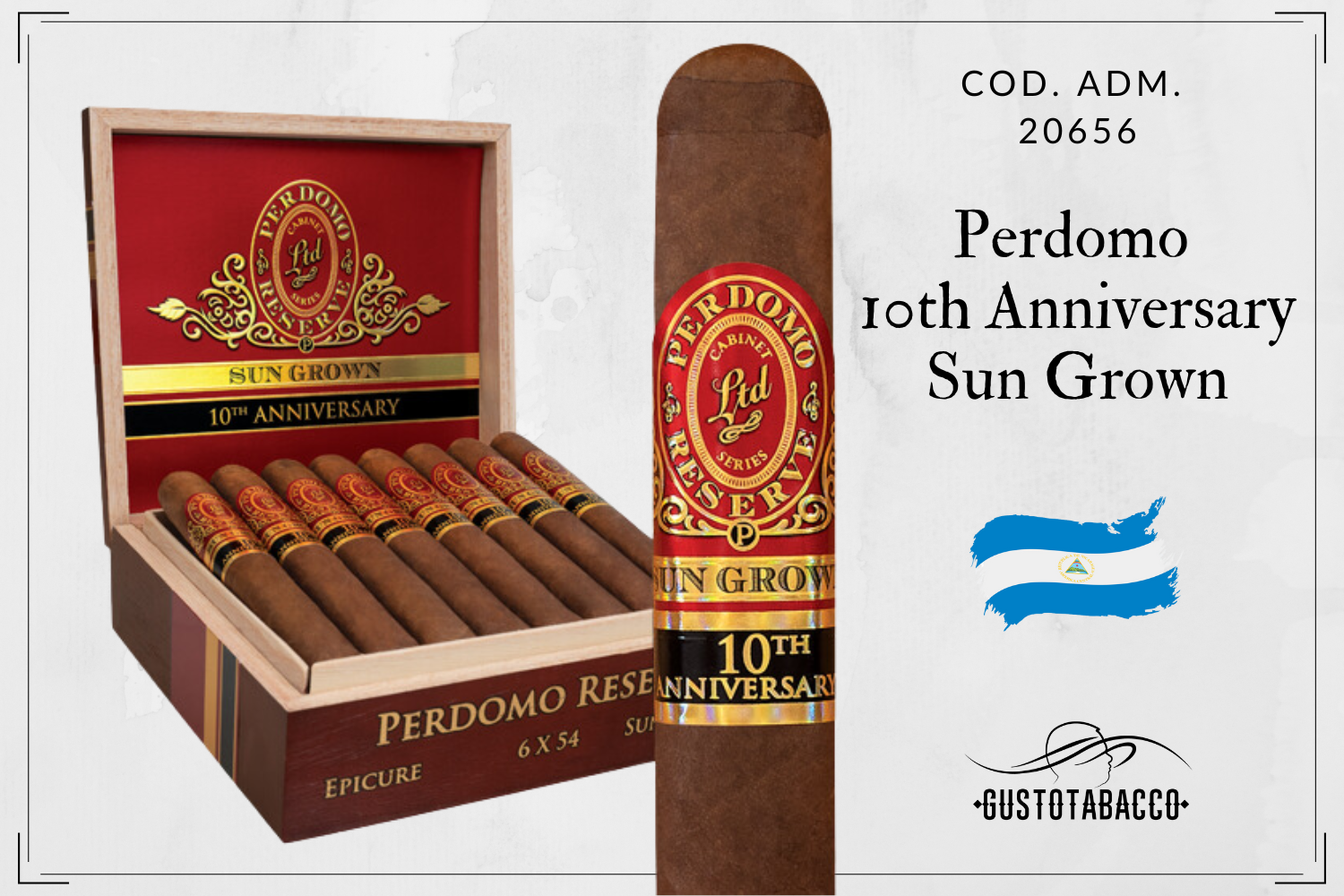 Perdomo 10th Anniversary Sun Grown Robusto - Gusto Tabacco